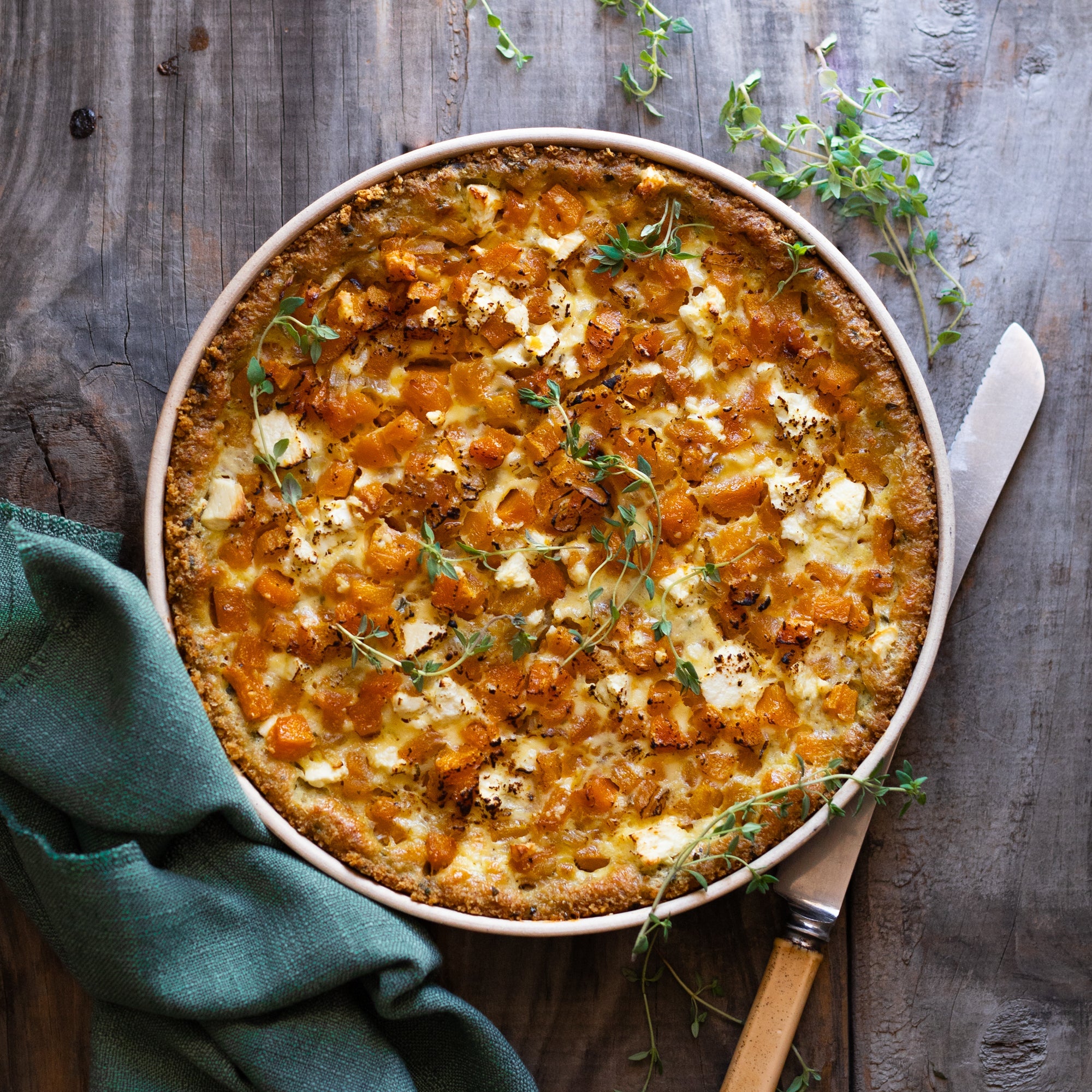 Butternut and Feta Quiche with Wholewheat Breadcrumb Crust – Ina ...